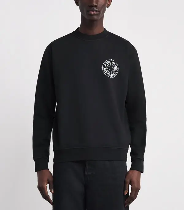 Stone Island Cotton Compass Sweatshirt - Black