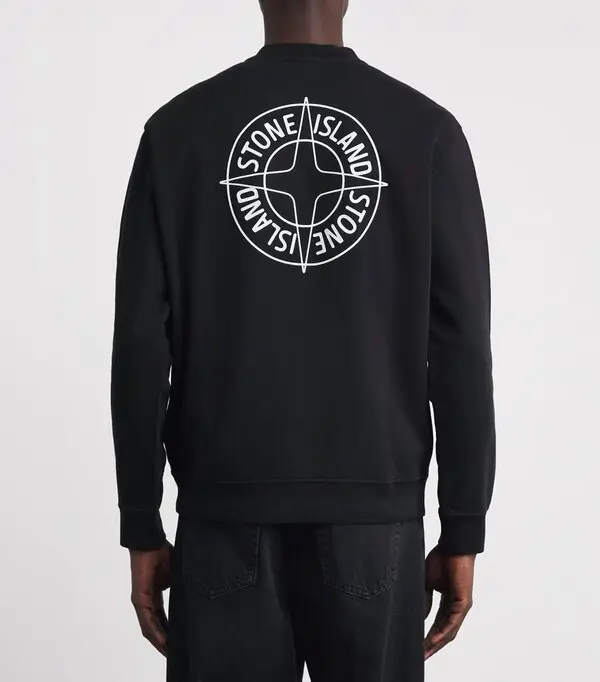 Stone Island Cotton Compass Sweatshirt - Black