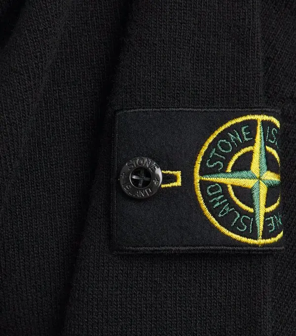 Stone Island Virgin Wool Crewneck Sweater - Black