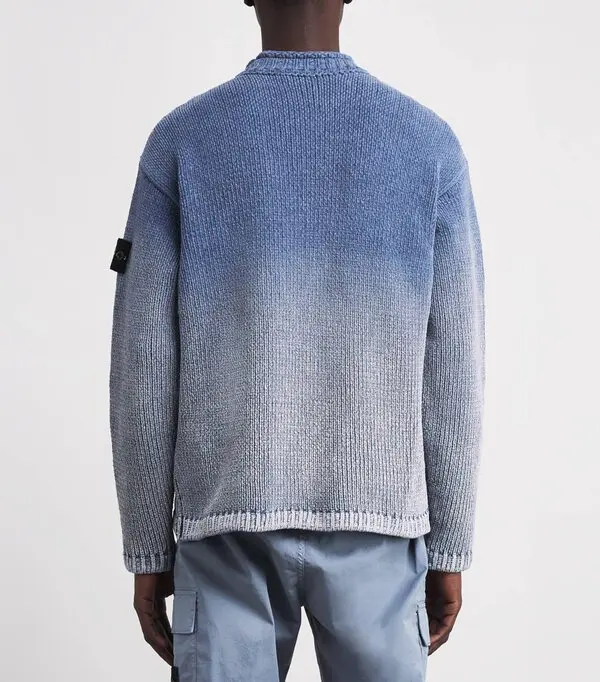 Stone Island Cotton Coated Gradient Sweater - Blue