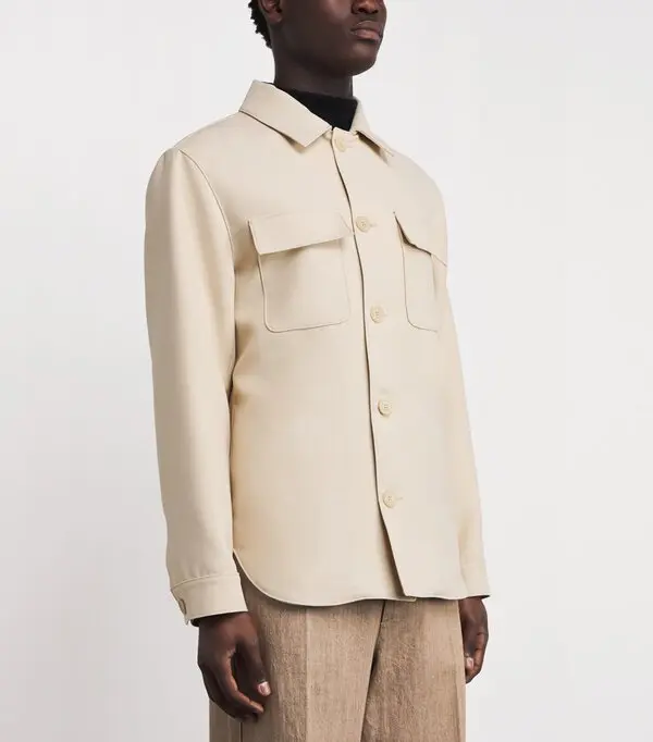 Sandro Pocket-detail Overshirt - Beige