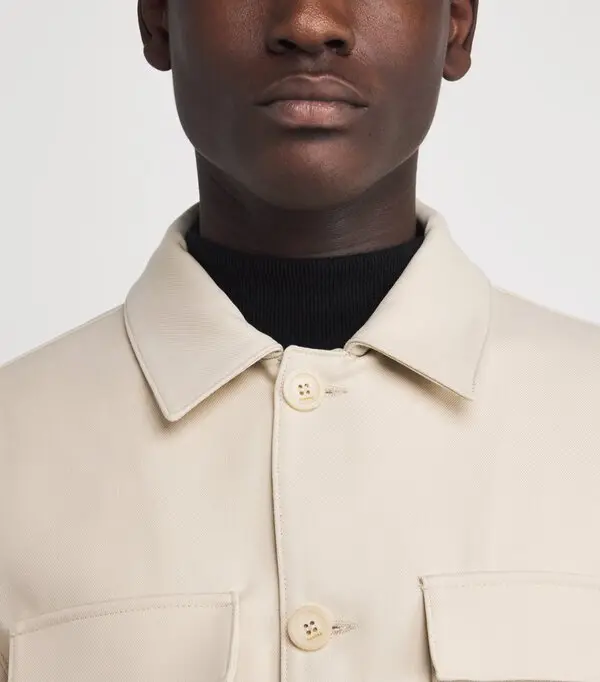 Sandro Pocket-detail Overshirt - Beige