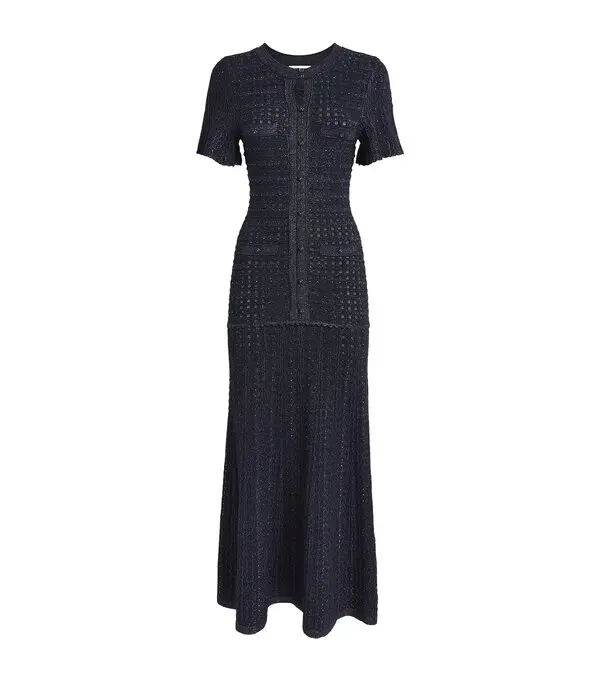 Sandro Knitted Rhinestone Maxi Dress