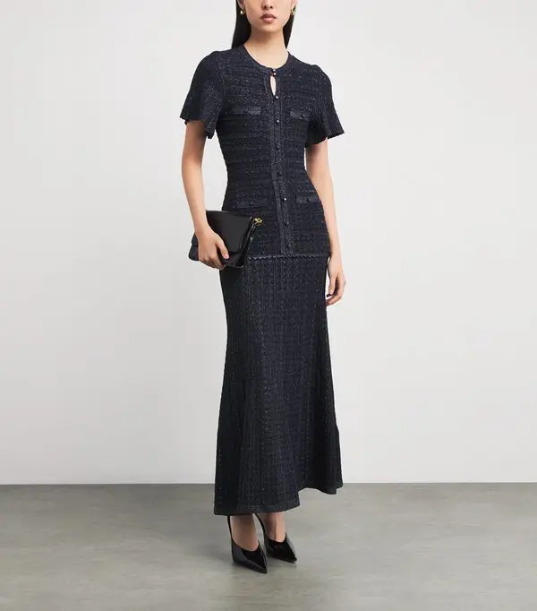 Sandro Knitted Rhinestone Maxi Dress