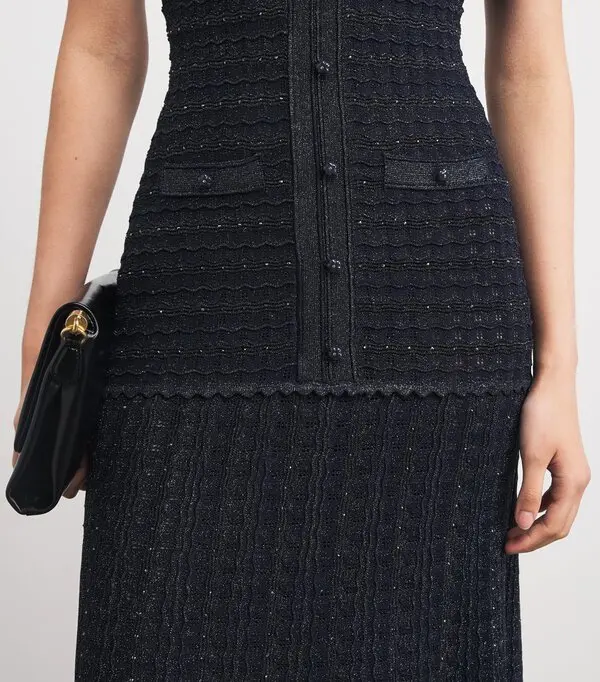 Sandro Knitted Rhinestone Maxi Dress