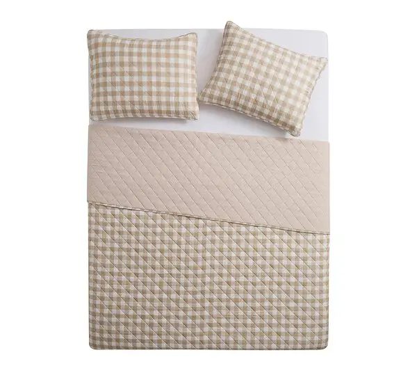 VCNY HOME Gingham Microfiber Quilt Set, Twin