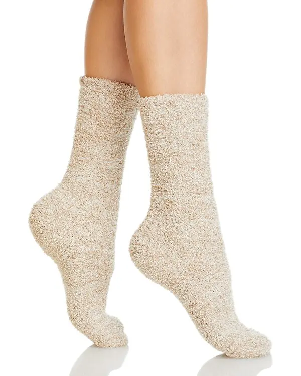 Barefoot Dreams Heathered Socks - Stone/white
