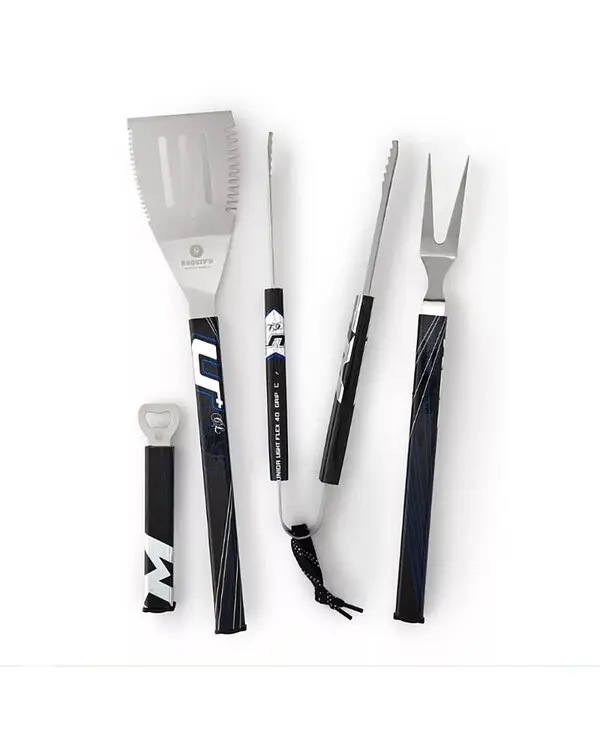 UNCOMMON GOODS Hockey Stick Bbq Set, Set Of 4 Tools - Silver