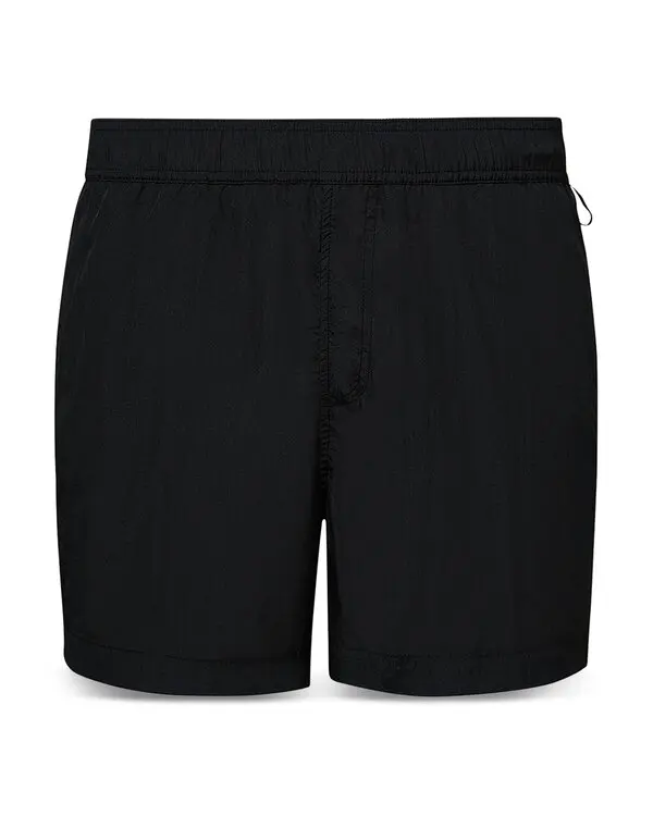 Onia Nylon Crinkle 5" Swim Trunks - Black
