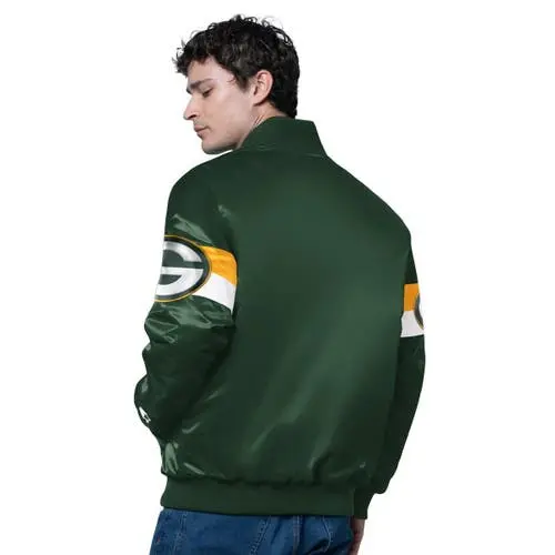 STARTER Bay Packers Triple Option Satin Varsity Jacket