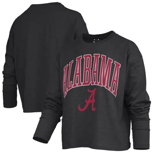 PRESSBOX Alabama Crimson Tide Motley Boxy Long Sleeve T-shirt - Black