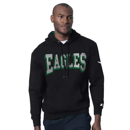 STARTER Philadelphia Eagles Thursday Night Gridiron Vintage Logo Hoodie - Black
