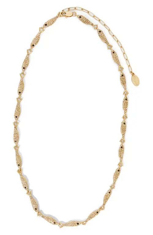 Clare V. Le Pavé Sardine Chain Necklace - Vintage Gold/clear