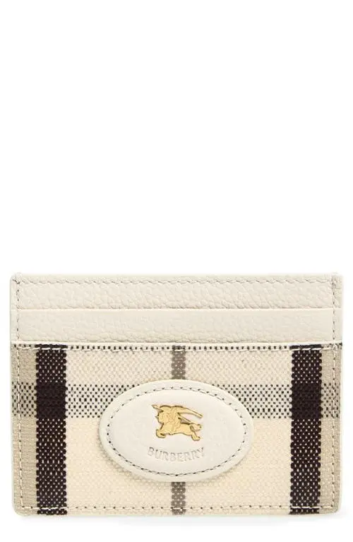 Burberry Highlands Check Mixed Media Card Case - Light Beige