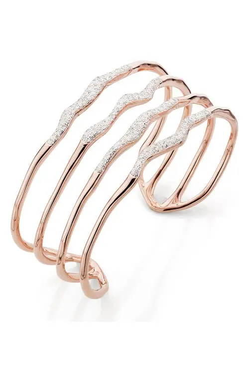 Monica Vinader Riva Openwork Diamond Cuff Bracelet - Rose Gold