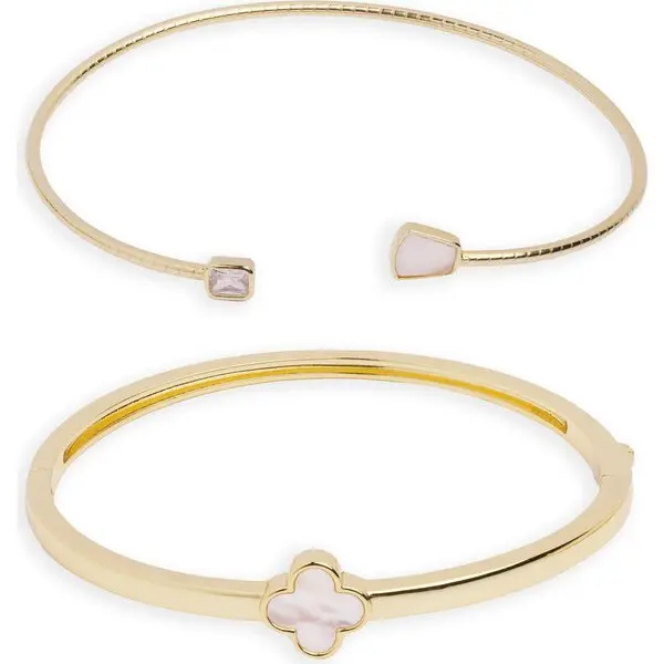 Argento Vivo Set Of 2 Mother-of-pearl Bracelets - Gold