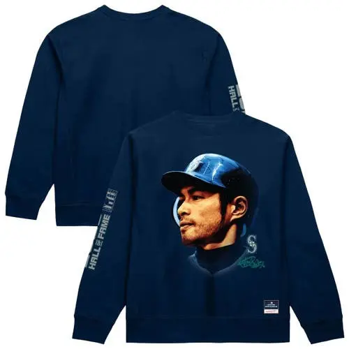 Mitchell & Ness Ichiro Suzuki Seattle Mariners Hall Of Fame Sweatshirt - Navy