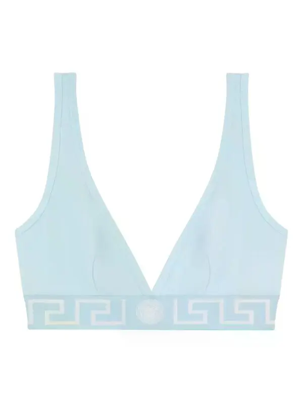 Versace Greca-border Triangle Bralette - Blue