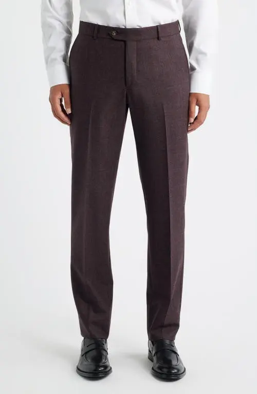 Berle Tick Weave Windowpane Check Virgin Wool Dress Pants