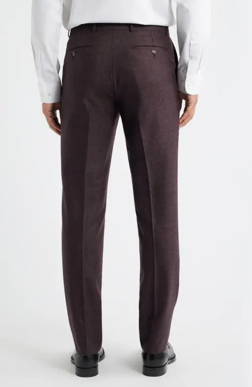 Berle Tick Weave Windowpane Check Virgin Wool Dress Pants