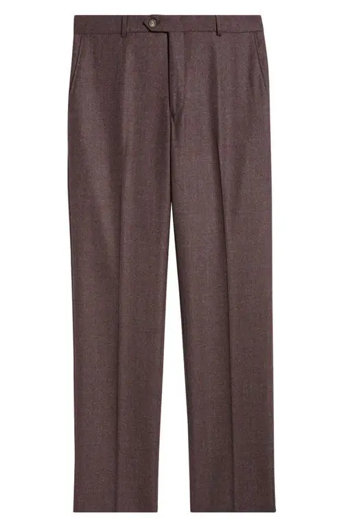 Berle Tick Weave Windowpane Check Virgin Wool Dress Pants