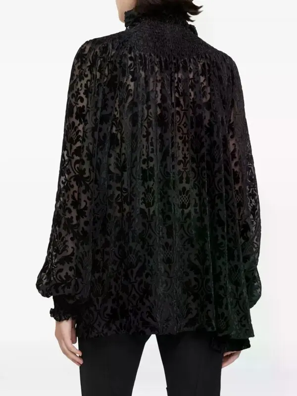 Burberry Baroque Silk Blend Velvet Blouse
