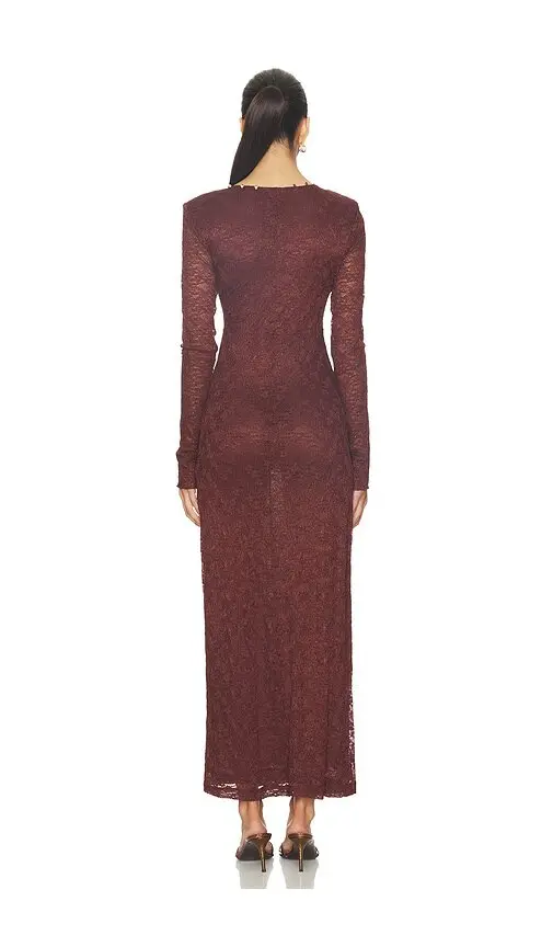 Bardot Zenia Long Sleeve Midi Dress - Chocolate