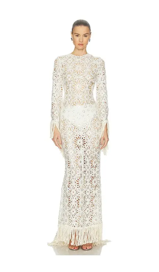BRONX BANCO Mia Crochet Maxi Dress