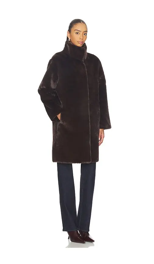 Apparis Blair Faux Fur Coat - Espresso