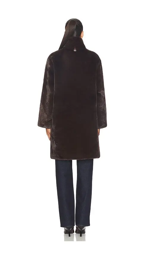 Apparis Blair Faux Fur Coat - Espresso
