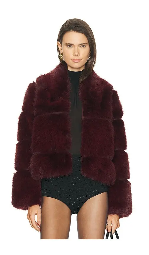 Apparis Sai Sable Faux Fur Coat - Merlot