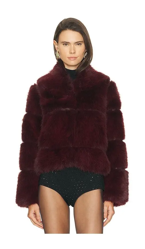 Apparis Sai Sable Faux Fur Coat - Merlot