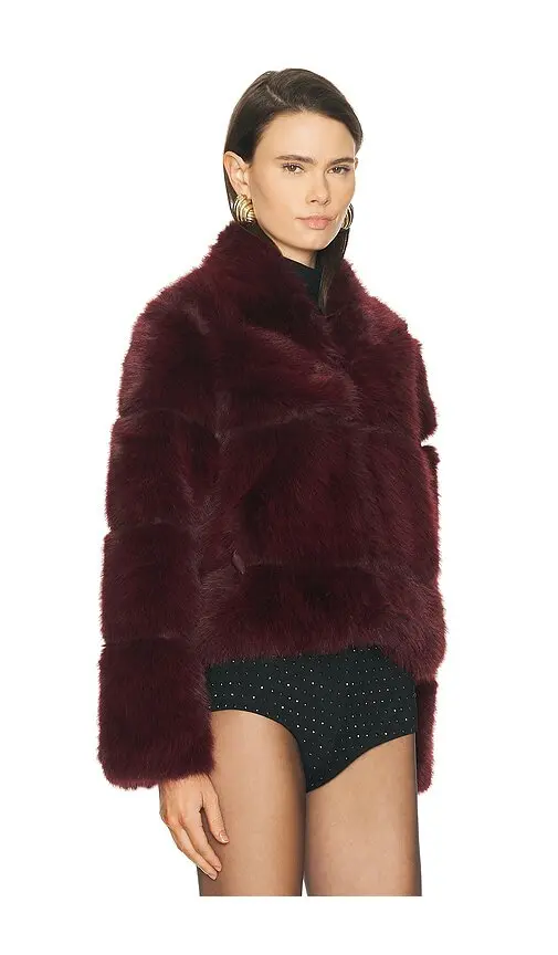 Apparis Sai Sable Faux Fur Coat - Merlot
