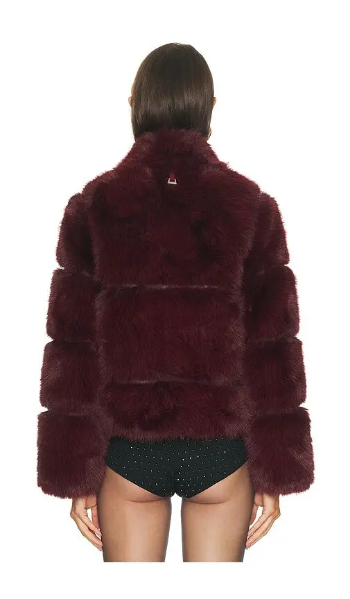Apparis Sai Sable Faux Fur Coat - Merlot