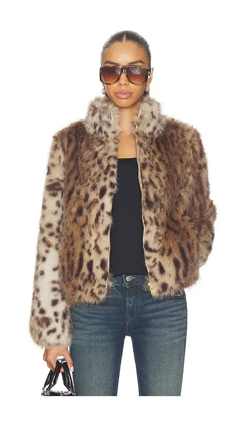 Generation Love Jamie Leopard Faux Fur Jacket - Winter Leopard
