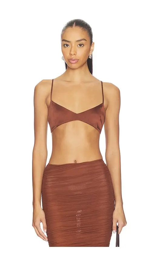 SEROYA Courtney Bralette In Brown - Burnt Toffee