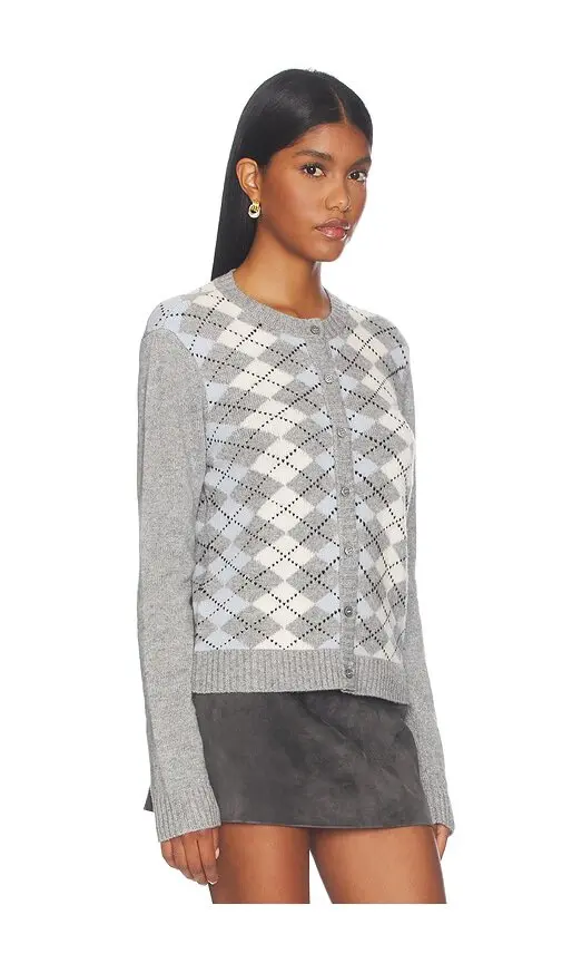 GUIZIO June Cardigan - Blue Argyle