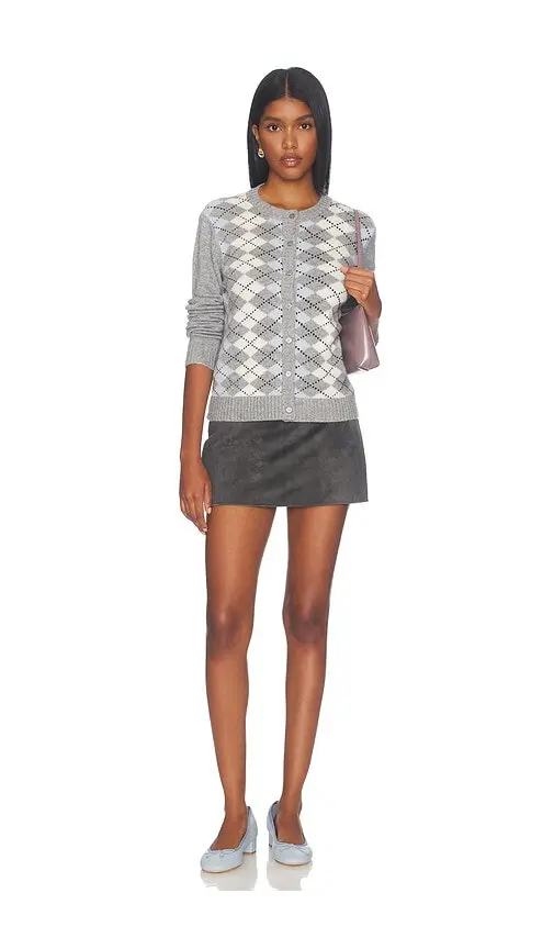 GUIZIO June Cardigan - Blue Argyle