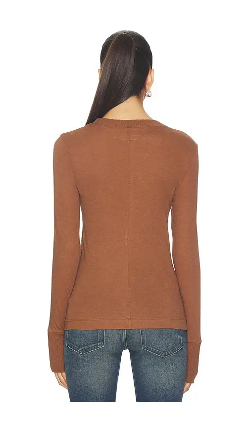Enza Costa Cashmere Blend Crewneck Top - Nutmeg