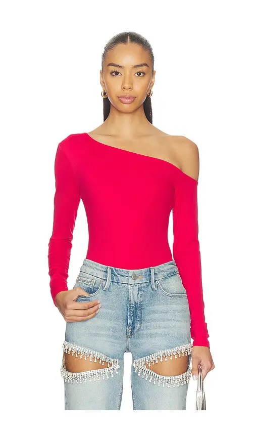 Good American Weightless Sculpting One Shoulder Top - Ruby