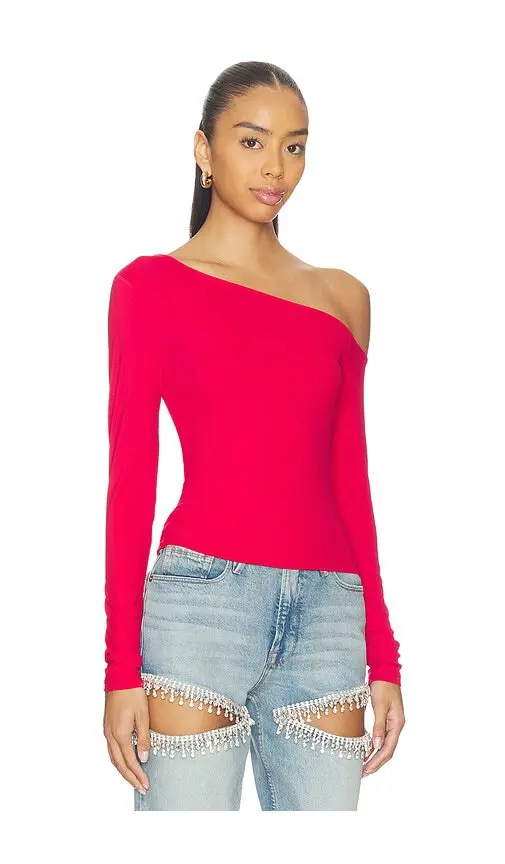 Good American Weightless Sculpting One Shoulder Top - Ruby