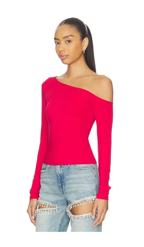 Good American Weightless Sculpting One Shoulder Top - Ruby