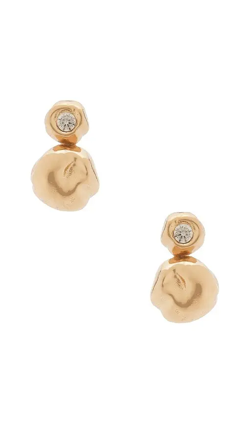 Ettika Molten Mini Stud Earrings - Gold