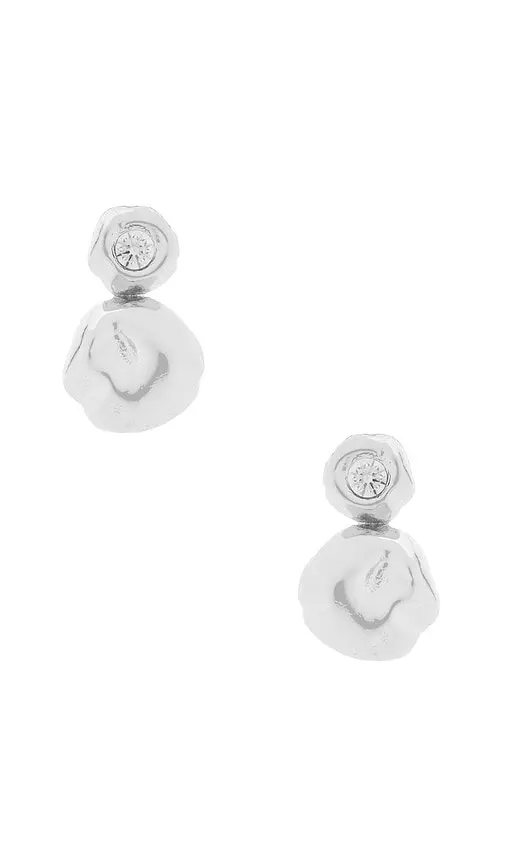 Ettika Molten Mini Stud Earrings - Silver