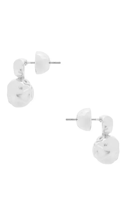 Ettika Molten Mini Stud Earrings - Silver