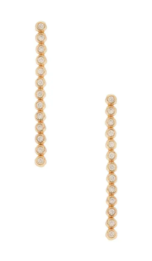 Ettika Molten Sparkle Linear Earrings - Clear Crystal & Gold