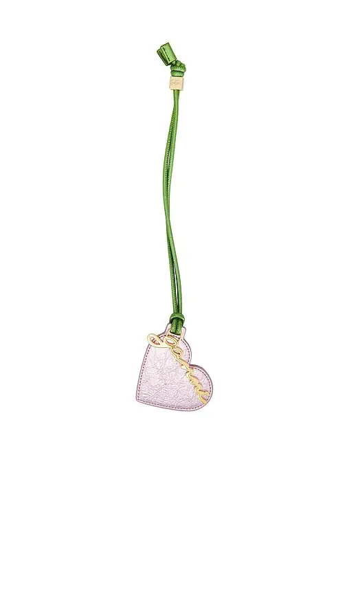 GANNI Bou Heart Mirror Bag Charm - Silver Pink