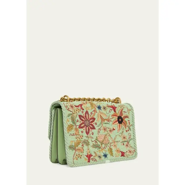 Valentino Garavani Beaded Floral-embroidered Shoulder Bag - Multi