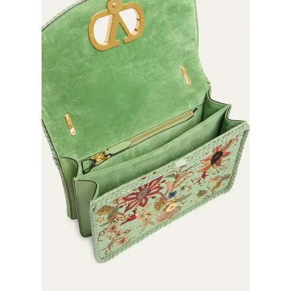 Valentino Garavani Beaded Floral-embroidered Shoulder Bag - Multi