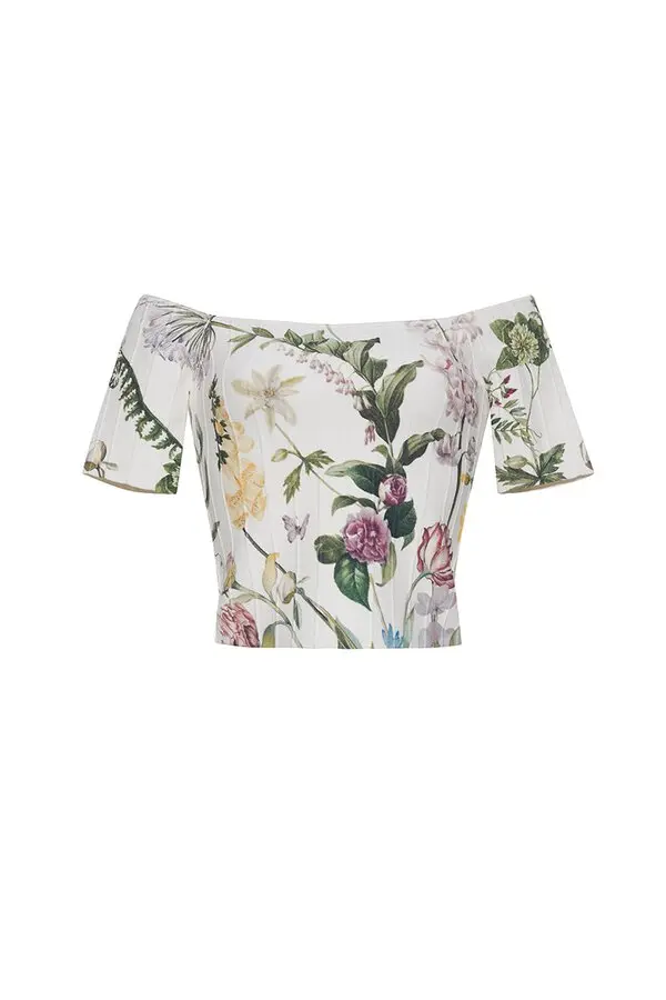 Cara Cara Sherl Botanical Print Top - Bloomsfield Ivory